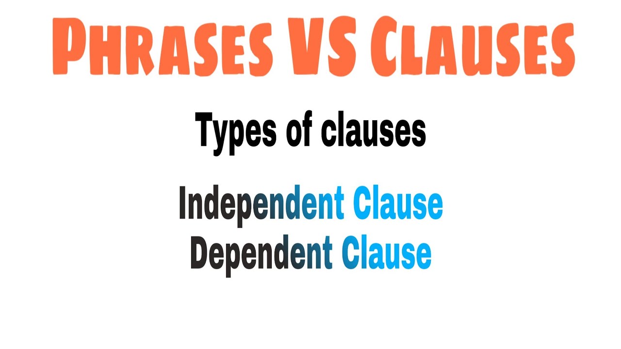 Phrases vs Clauses | Independent Clauses | Dependent Clauses | English ...