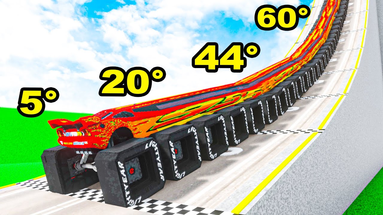 LONG MCQUEEN CARS vs CLIMB RAMP ANGLE TEST in Teardown! - YouTube