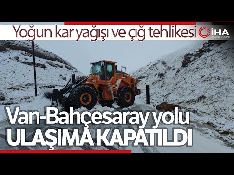Nisan Ayında Yoğun Kar Yağdı, Van-Bahçesaray Yolu Ulaşıma Kapatıldı