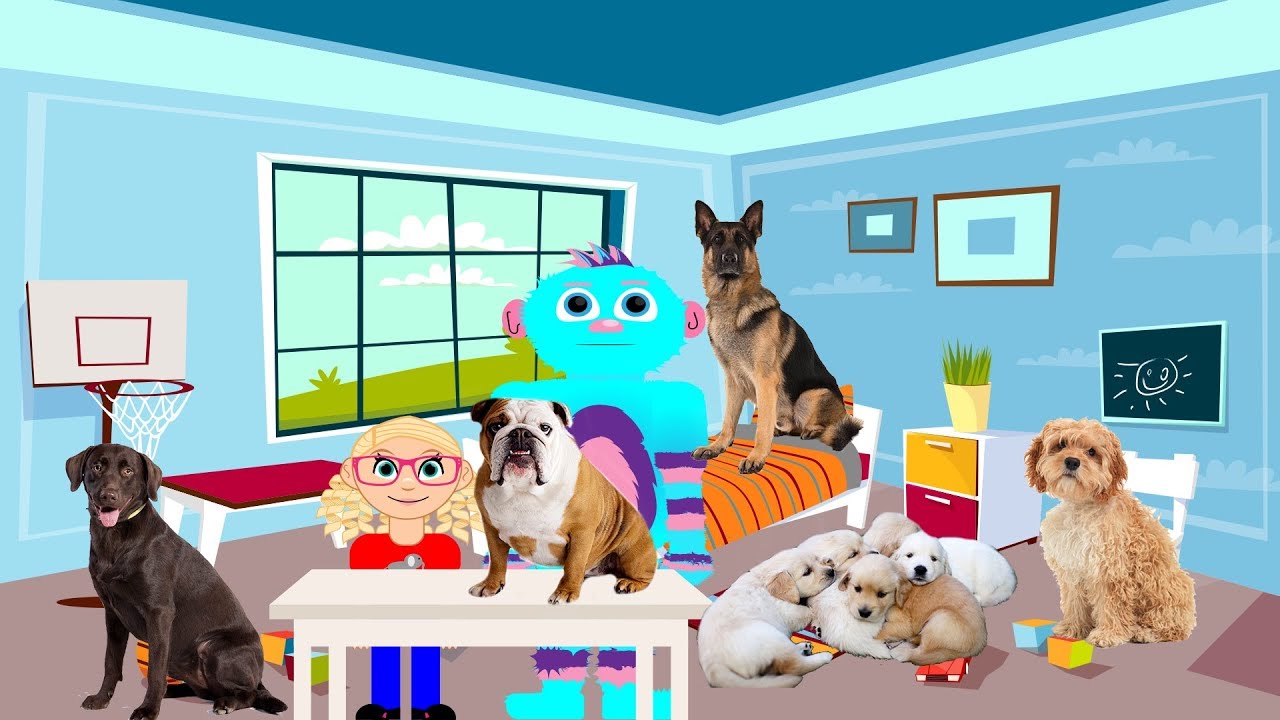 Cartoon Dogs and Puppies | Fun Kids Learning Video - YouTube