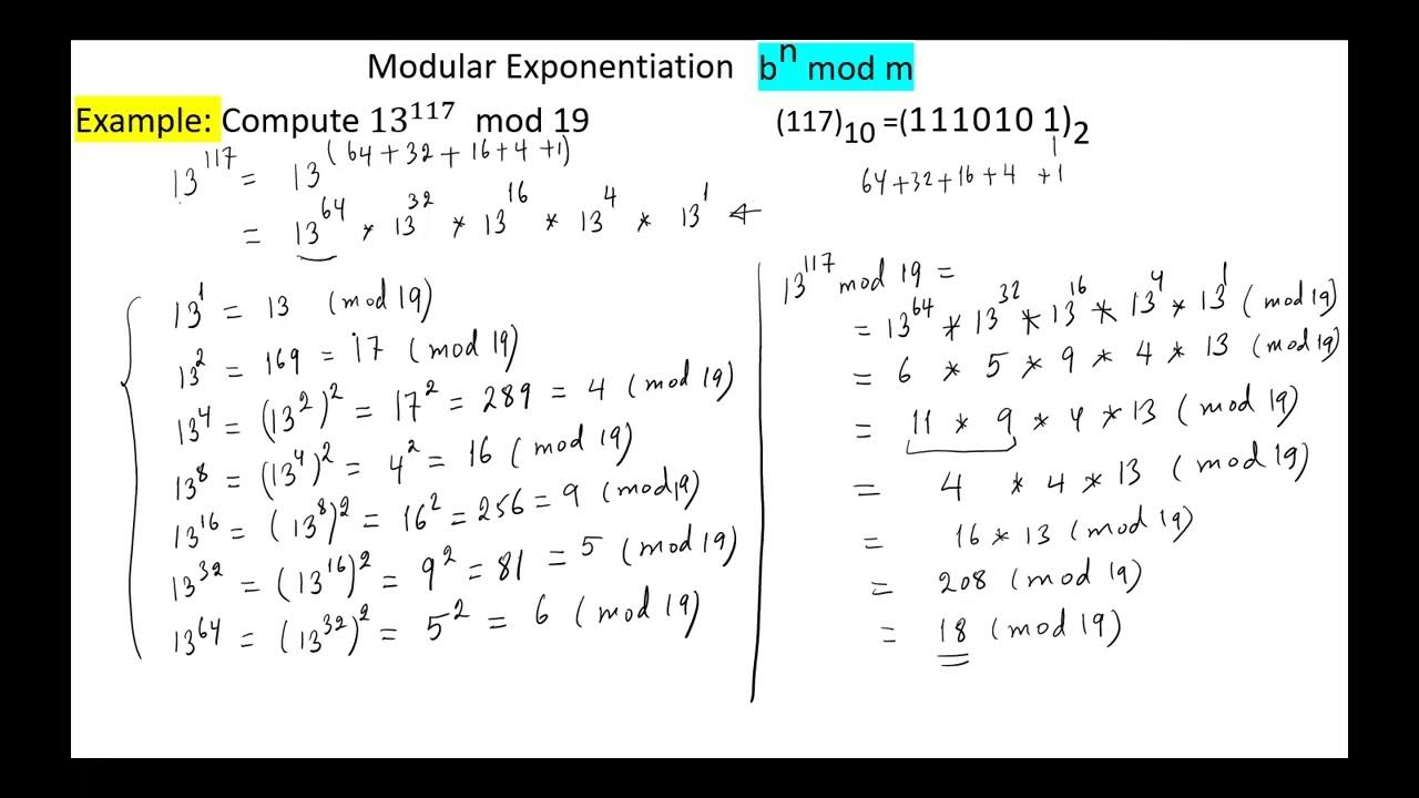 Modular Exponentiation B N Mod M Youtube
