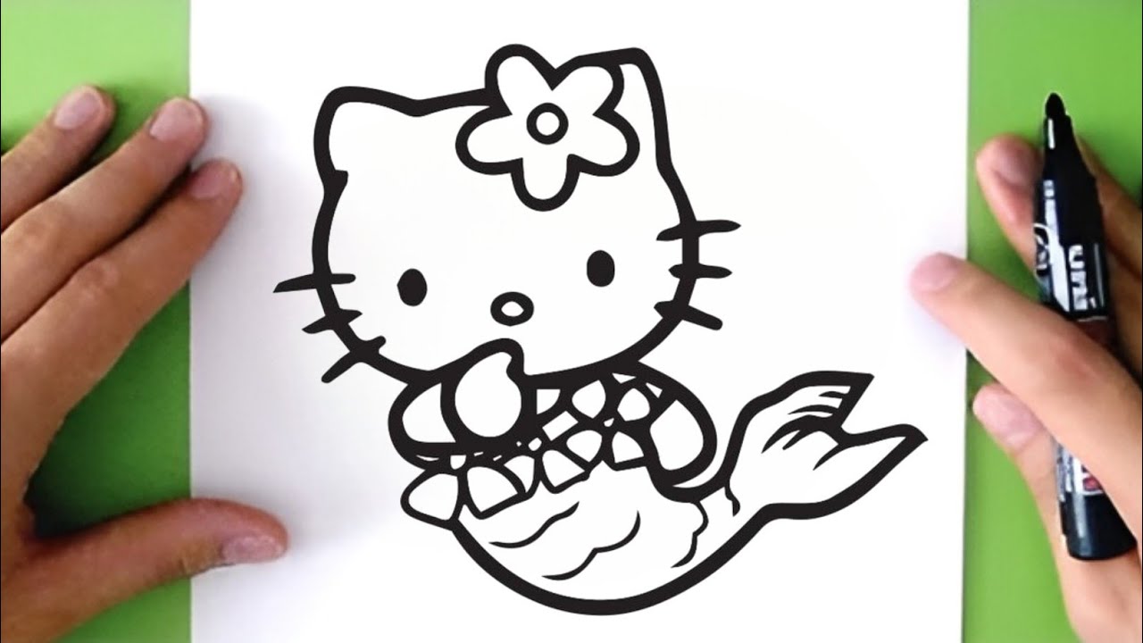 How to draw a hello kitty with heart step by step || hello kitty ...