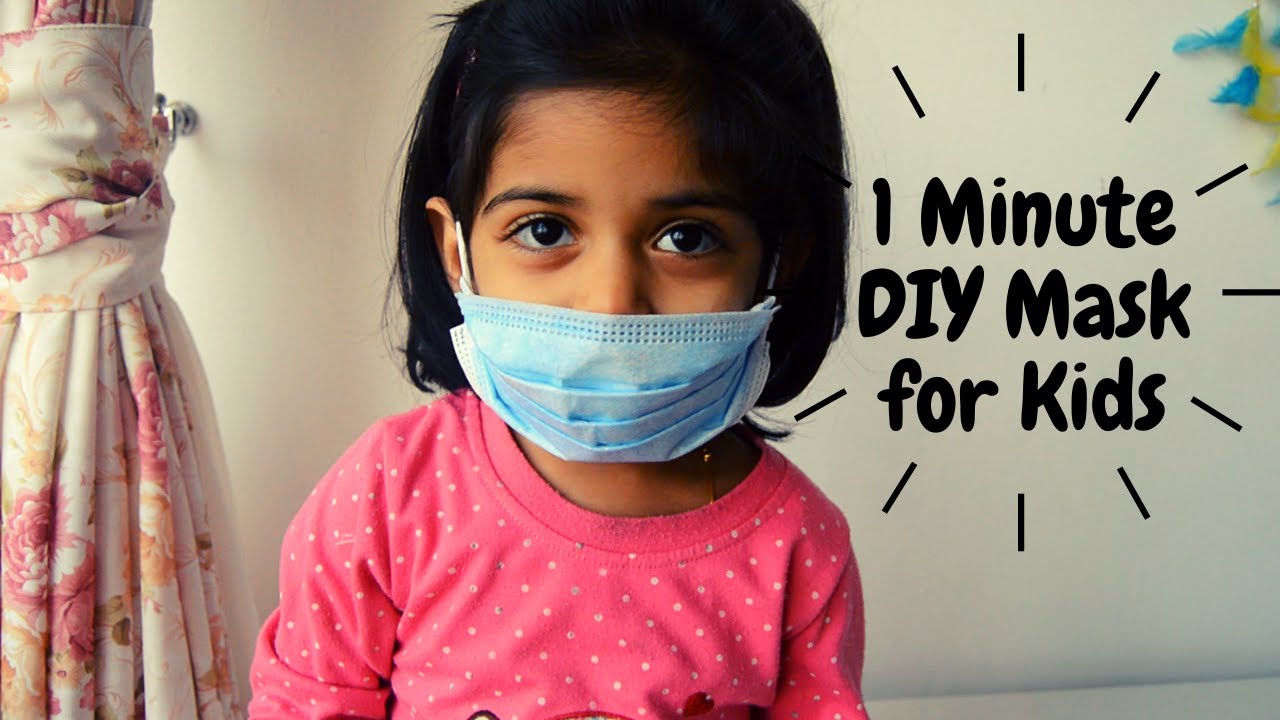 1 Minute DIY Kids Mask! Very simple 3 steps! - YouTube