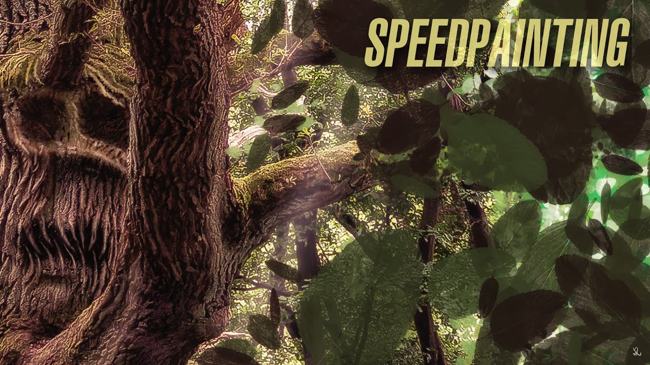 Speedpainting - How to add a face on a tree - YouTube