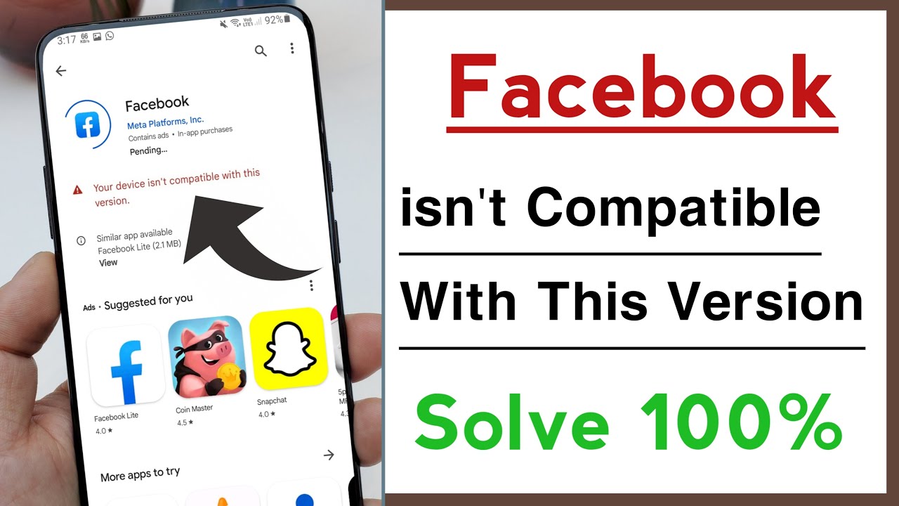 Facebook Your Device isn't Compatible With This Version Problem Solve ...