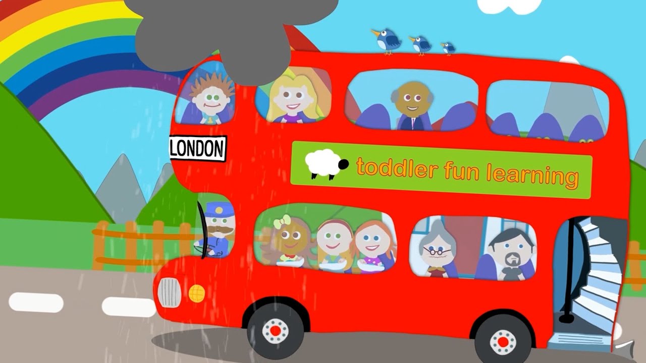 The Wheels On The Bus Go Round and Round! Nursery Rhymes & Kids Songs ...