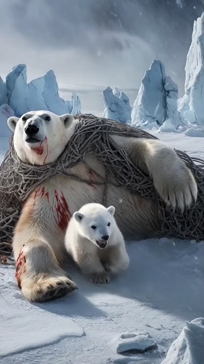 Polar bear cub trapped in net #polarbear #bear #polar #shortsvideo - YouTube