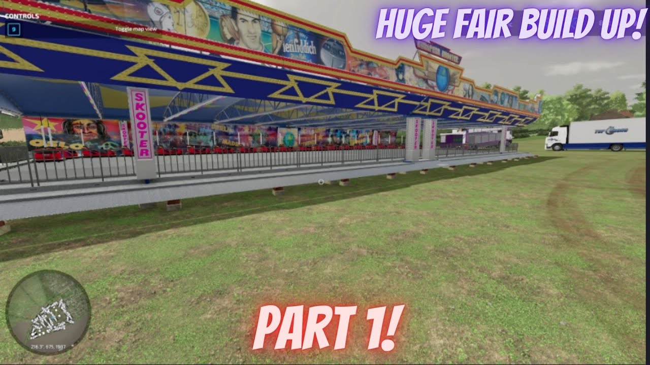 Huge Fun Fair Build Up! pt1-fs22 - YouTube