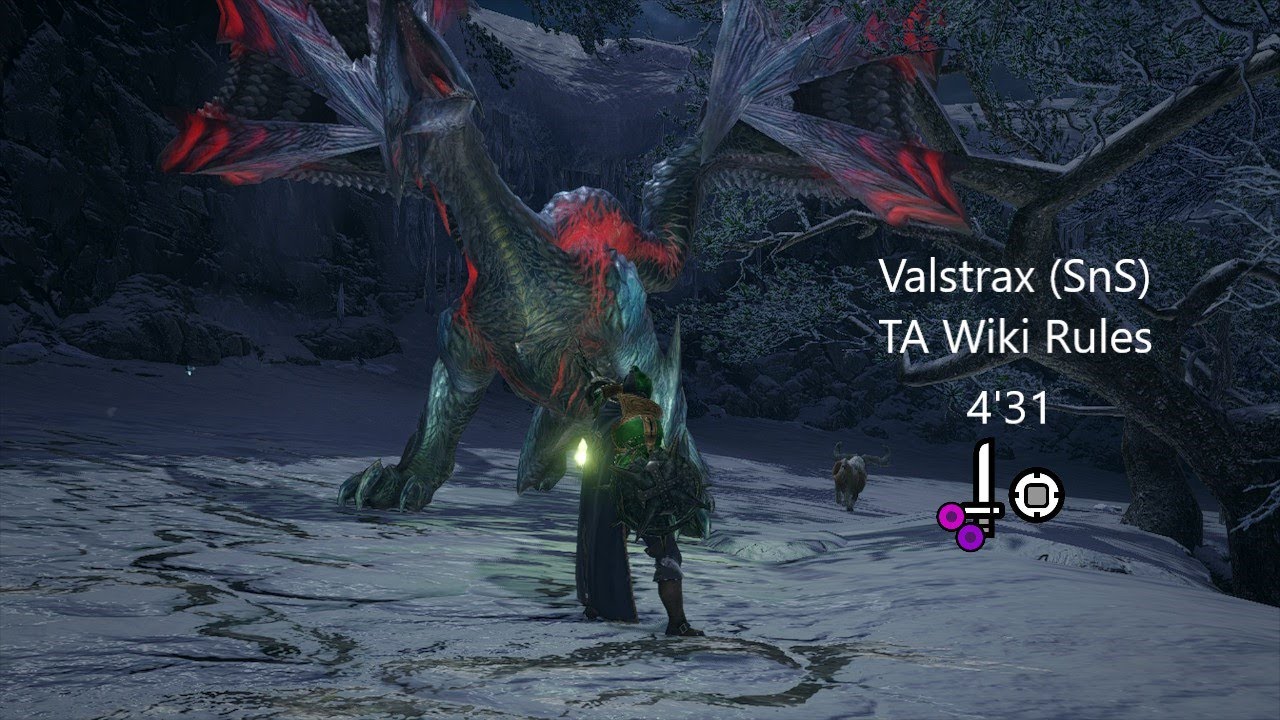 MH:Rise Crimson Glow Valstrax (SnS) - 4'31'09 TA Wiki Rules - YouTube