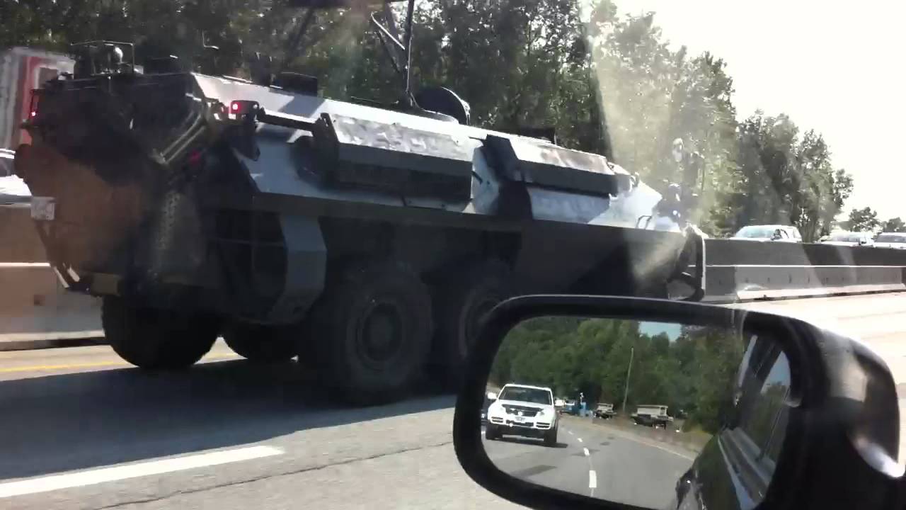 Bizarre military or police vehicle on the road in Vancouver - YouTube
