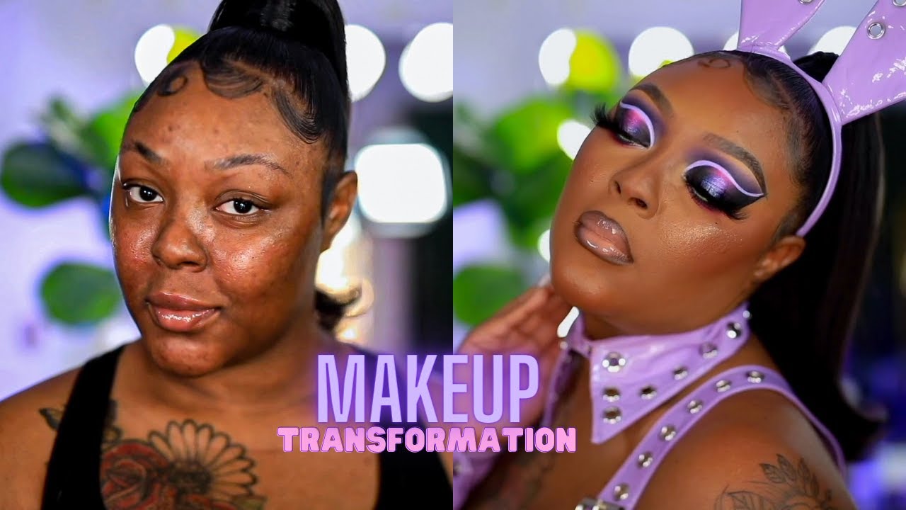 MUST WATCH ! 😮 EXTREME MAKEUP TRANSFORMATION 😈 PURPLE CUTCREASE/ HALO ...
