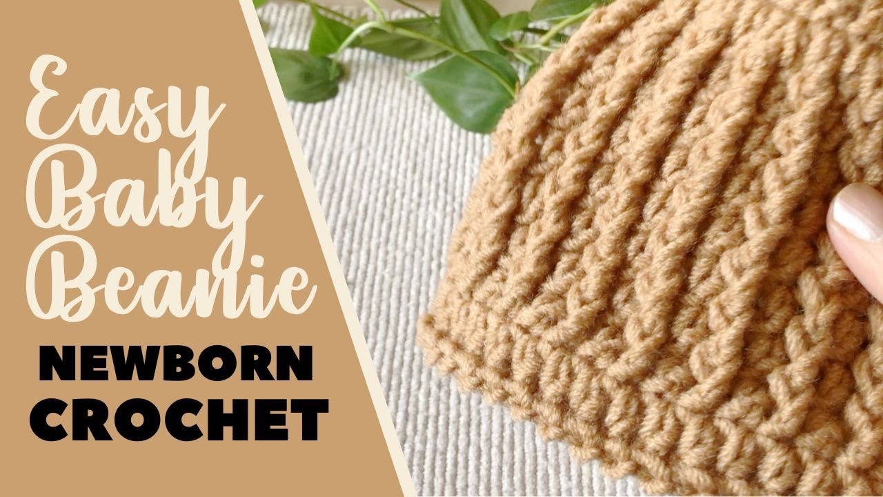 The FASTEST Way to Crochet a Ribbed Baby Hat with Elastic Border - YouTube