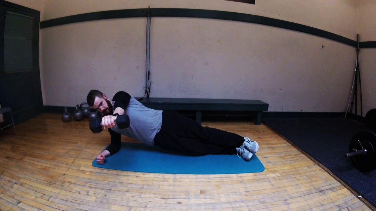 Dumbbell Side Plank Punch - YouTube