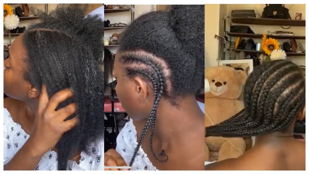 How to cornrow braid for beginners: Simple Braid pattern for wig ...
