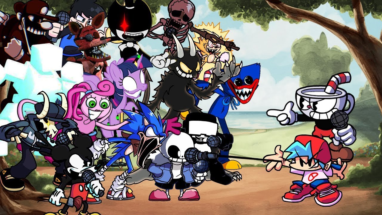 FNF | FNF Technicolor Tussle But - Different Characters Sing It ...