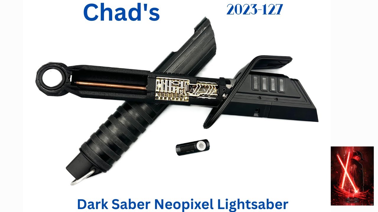 Chad's Mandalorian Dark Saber Neopixel Lightsaber with Proffie and Goth ...