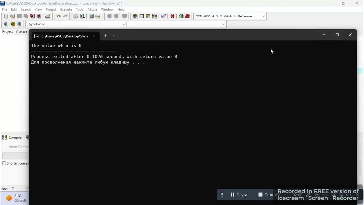 Introduction To C Language Variable Declaration Youtube