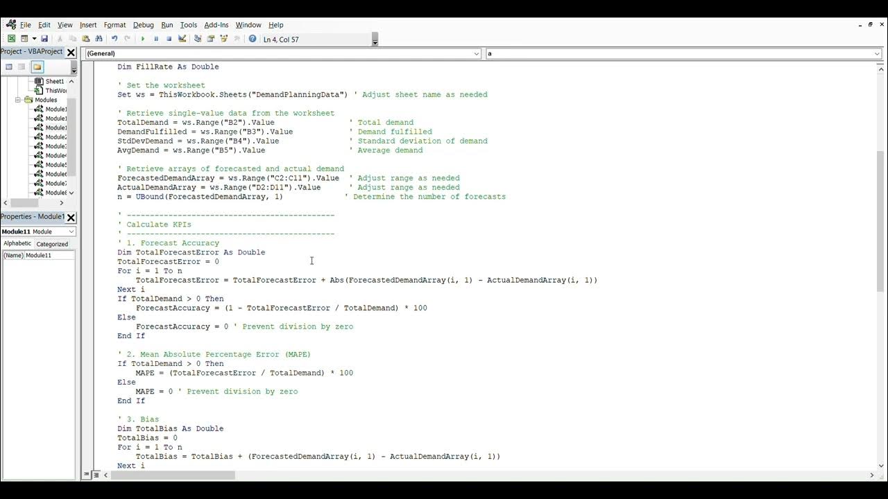 Supply Chain Analysis with VBA Automation 77 – Automate Top 5 Demand Planning KPIs in Excel ...