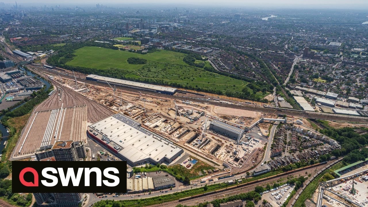 Aerial images shows HS2 construction as Sunak is expected to announce ...