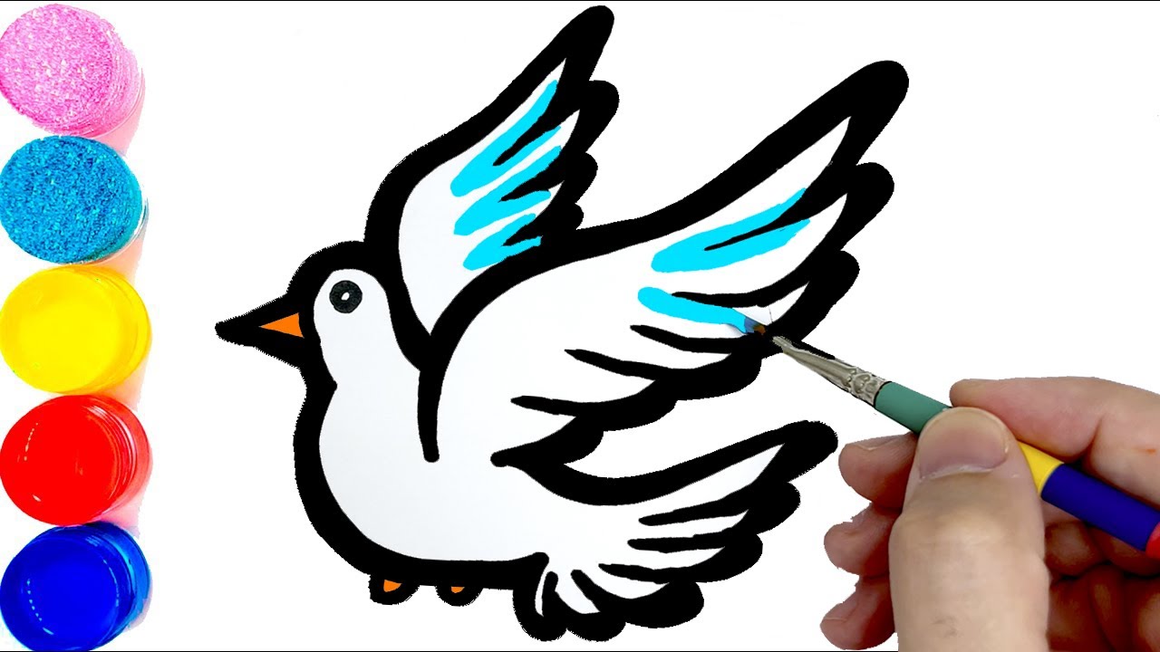 Bolalar uchun Qush rasm chizish/Drawing Bird for children/Рисование ...