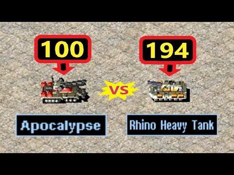 Stacked Apocalypse vs Stacked Rhino - Same Cost - Red Alert 2 - YouTube