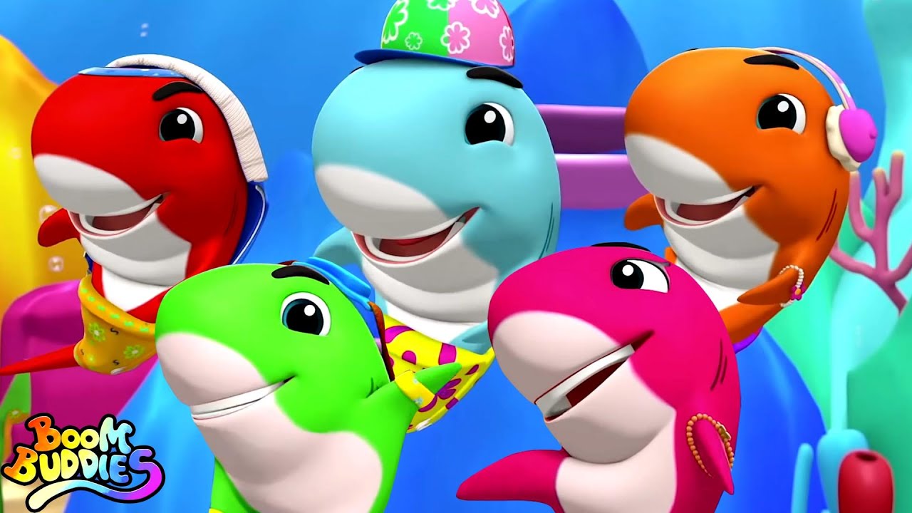 Five Little Baby Sharks Nursery Rhyme & Kids Song by Boom Buddies ...