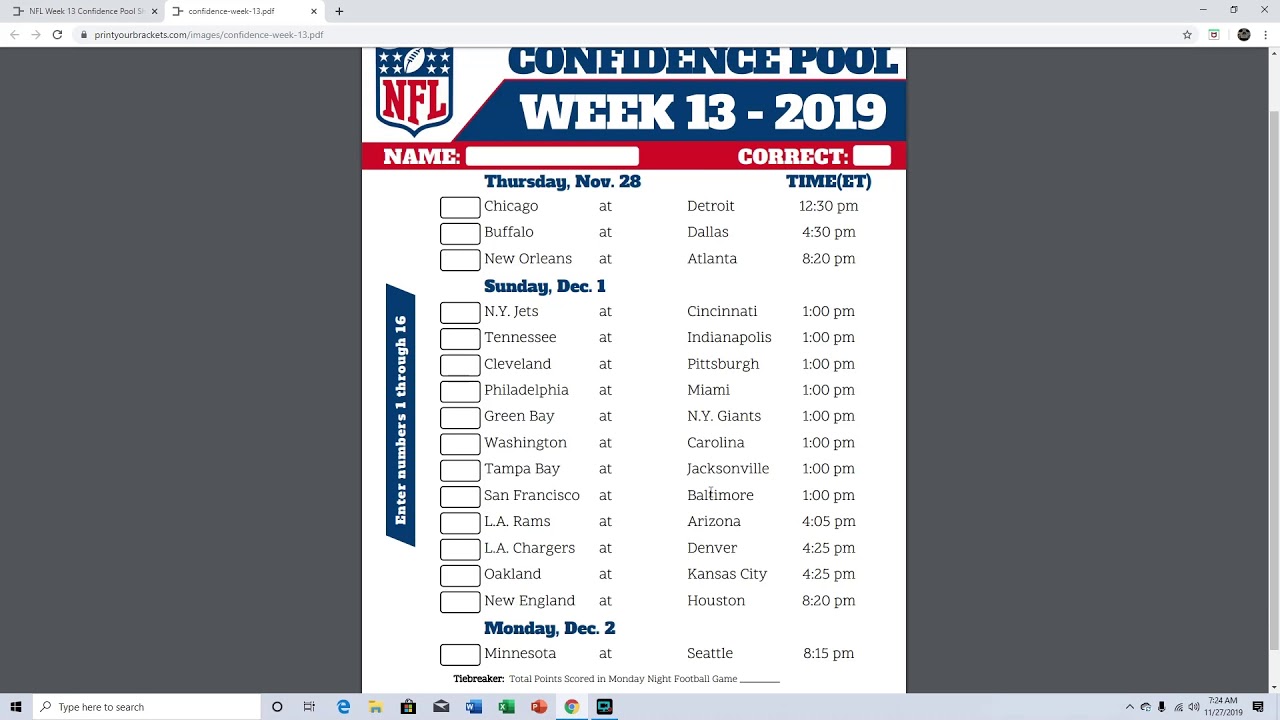 My picks for week 13 of the 2019 NFL Season - YouTube