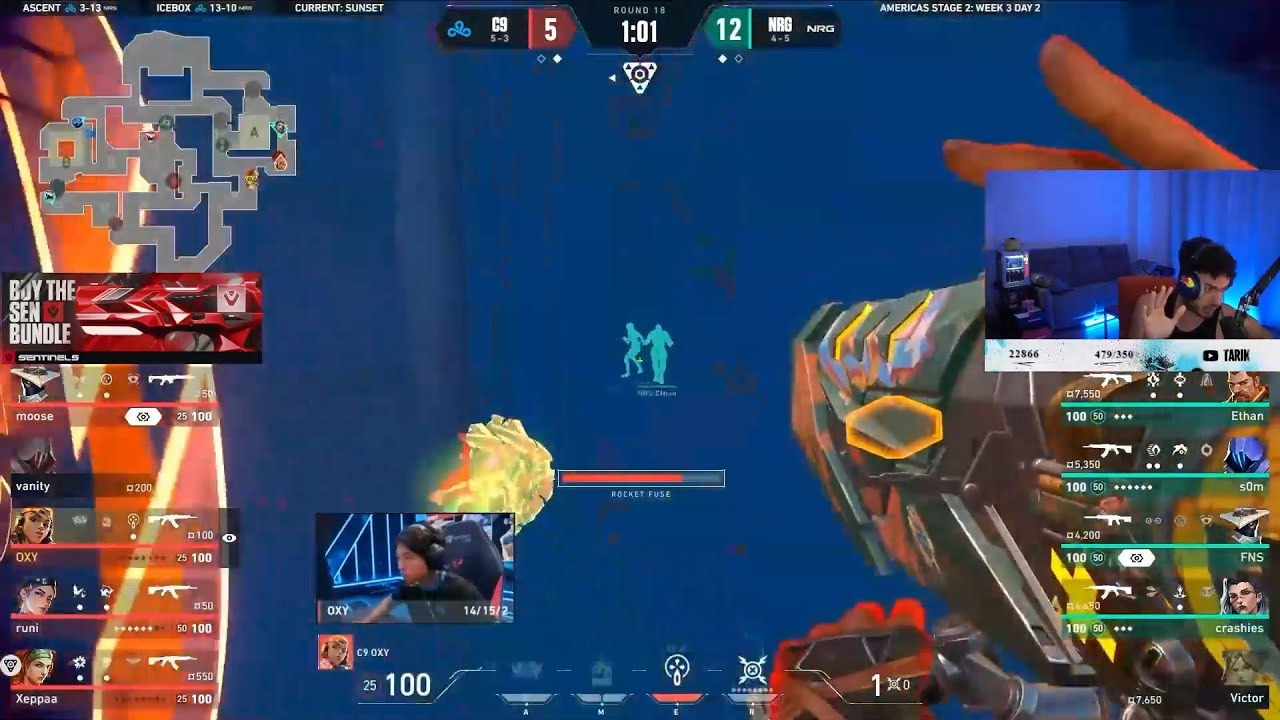 C9 Runi Massive 3k Against NRG Esports Map 3 | VCT VALORANT Stage 2 ...