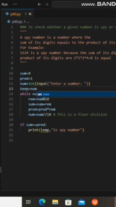 To check whether a given number is spy or not in python - YouTube