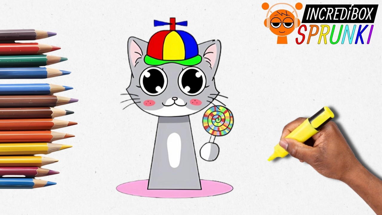 EXCLUSIVE! How to Draw Sprunki Lollipop Cat Phase 4 - INCREDIBOX ...