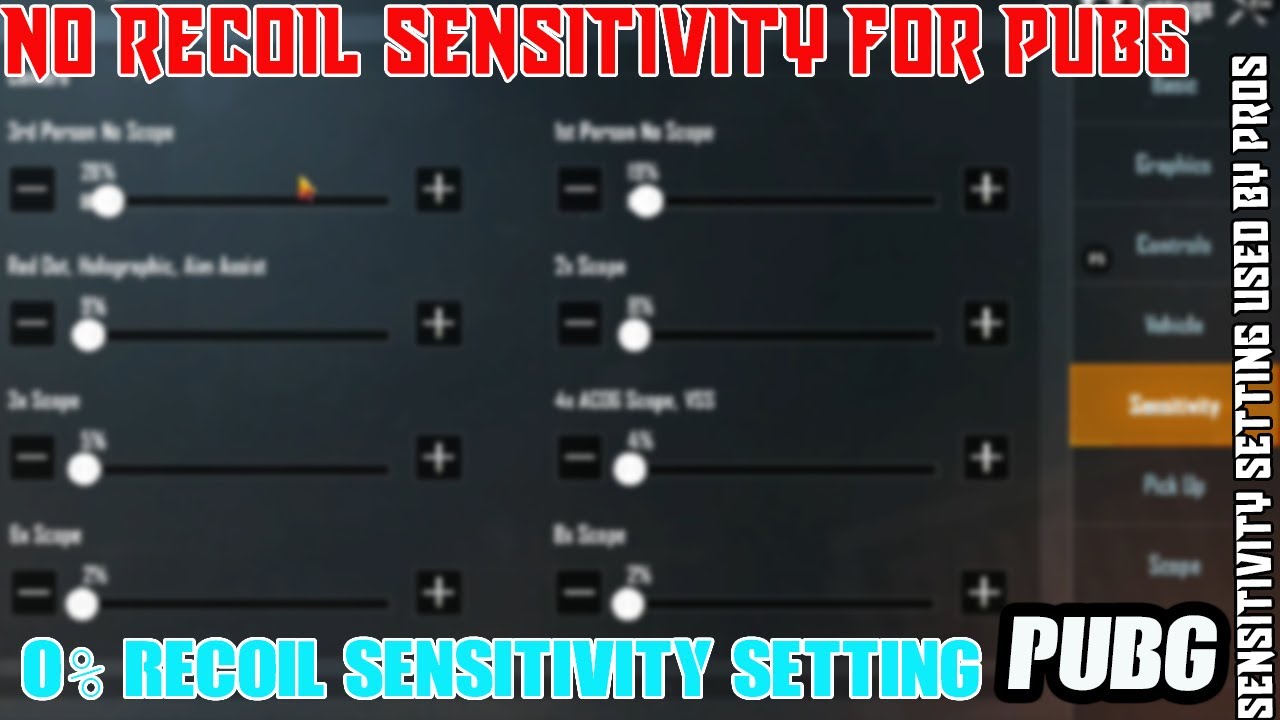 0% Recoil Sensitivity Setting For Pubg Mobile[NO RECOIL 🔥🔥🔥] 100% ...
