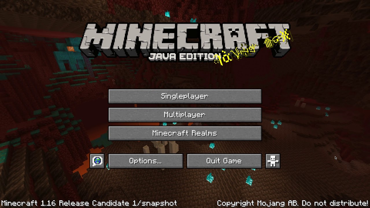 Very weird minecraft splash text in minecraft 1 16 pre release snapshot ...