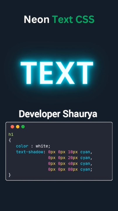 Glowing Neon text in html css #coding #webdevelopment #html #css - YouTube