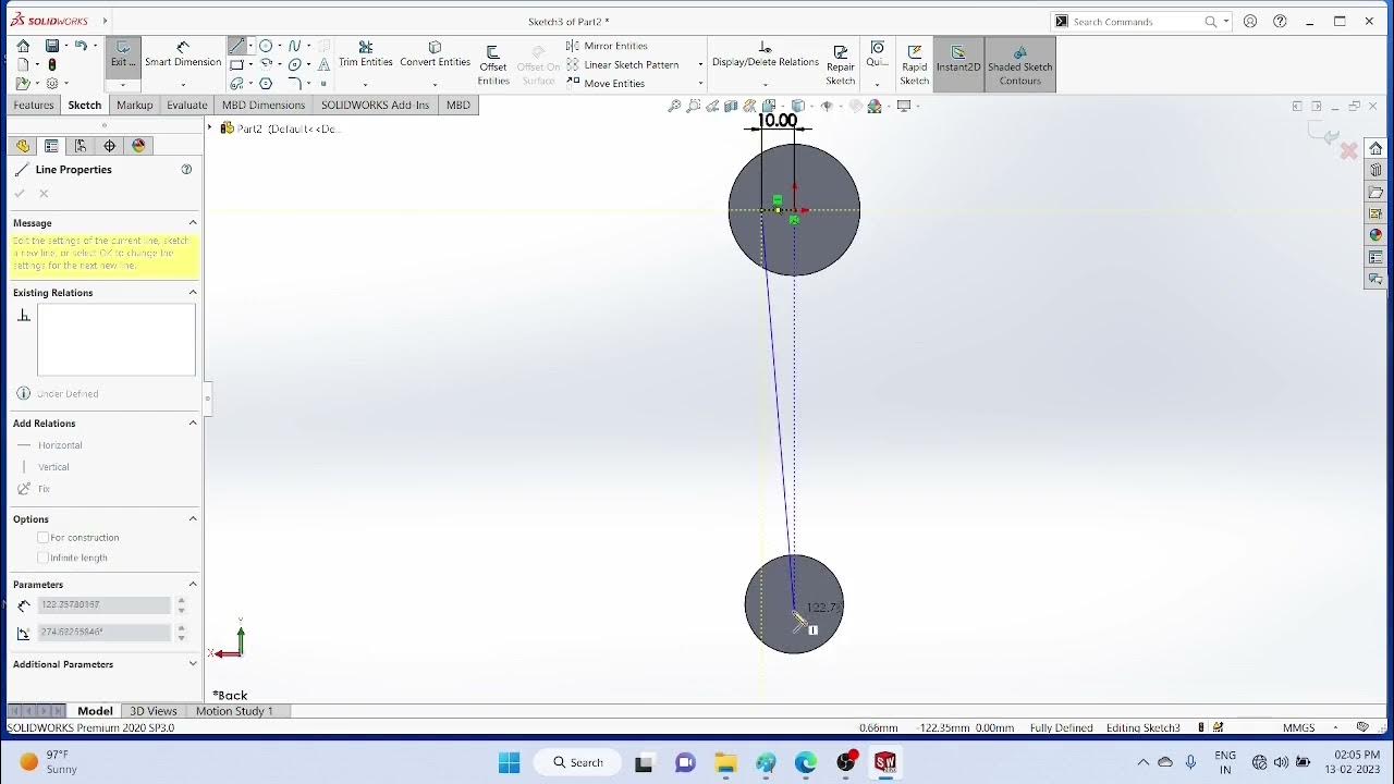 simple connecting rod for slider crank mechanism using SOLIDWORKS - YouTube