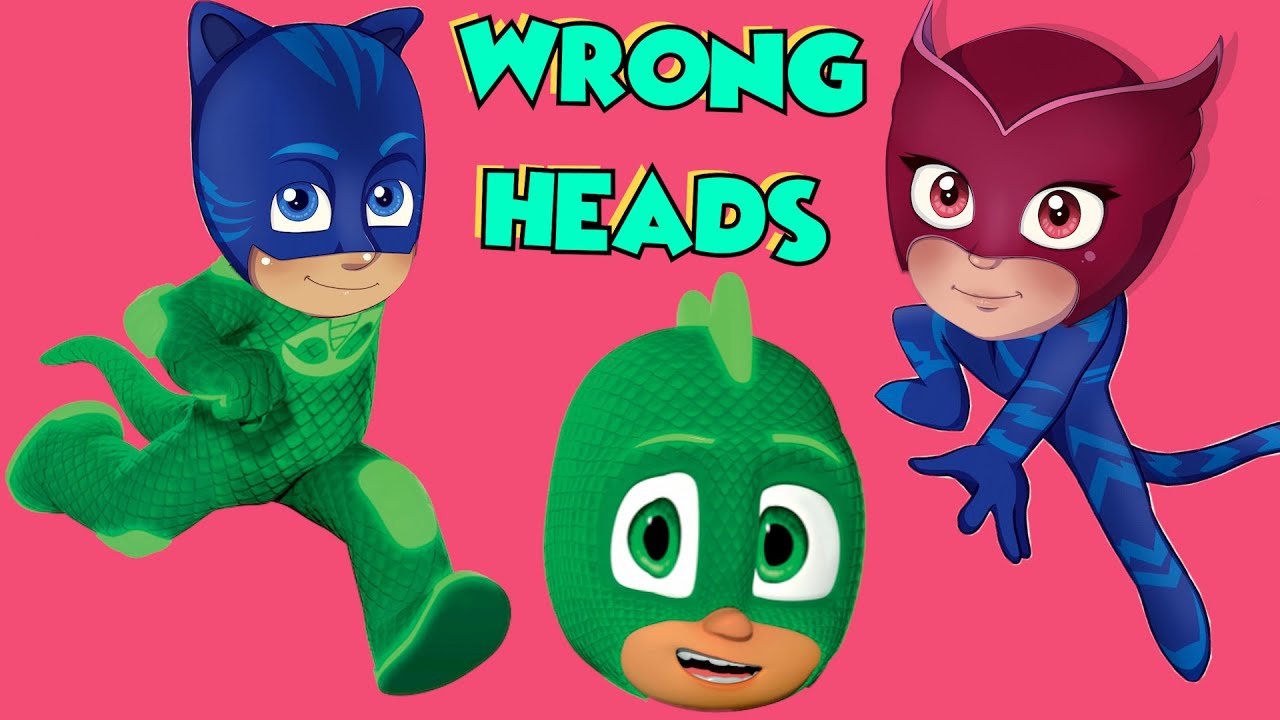Pj Masks Wrong Heads | Wrong Heads Top Superheroes - YouTube