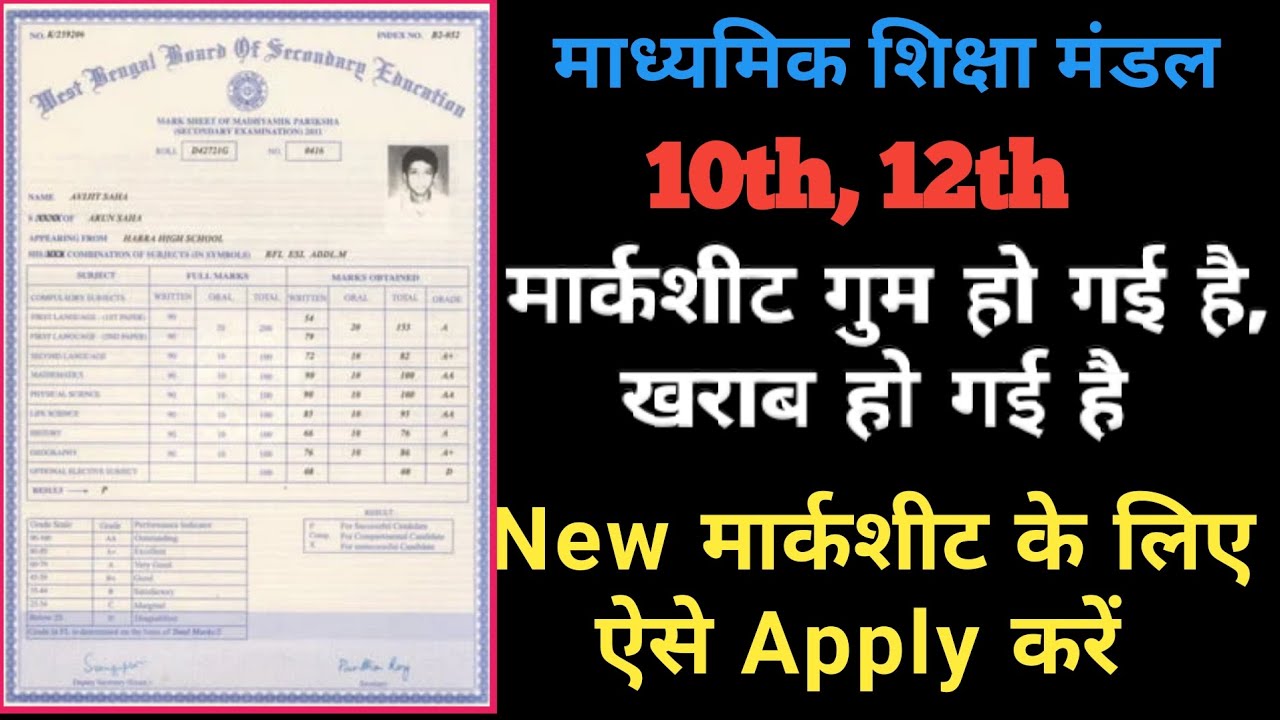 10th,12th Duplicate Marksheet Download 2024 # दसवीं, बारहवी की मार्कशीट ...