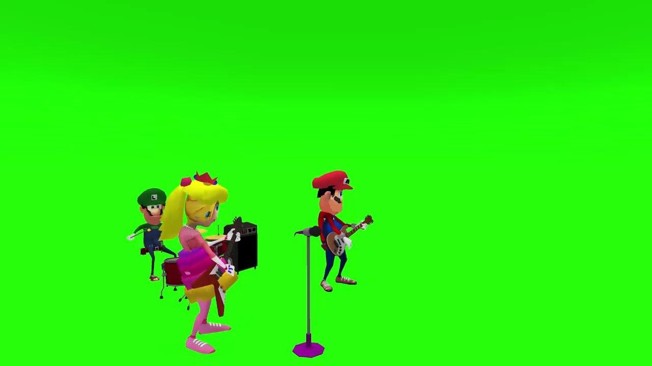 Green Screen Clips - Mario Peach Luigi Band Gets Smashed - YouTube