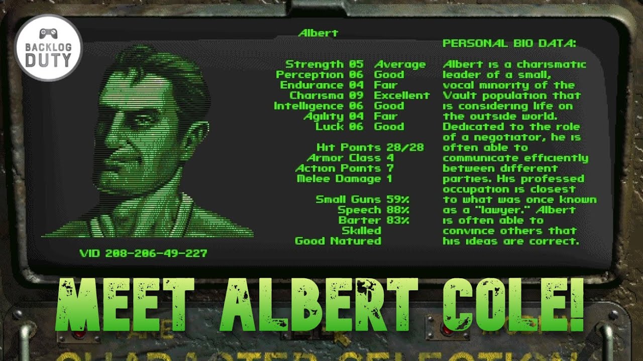 Fallout (1997) Roleplay - No Deaths - P2 Meet Albert Cole! - YouTube