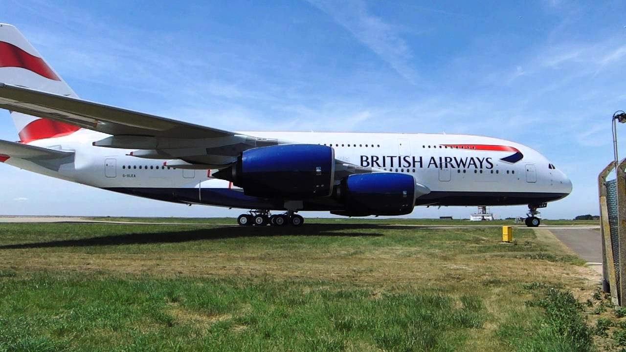 A380 taxiing at Manston Airport - YouTube