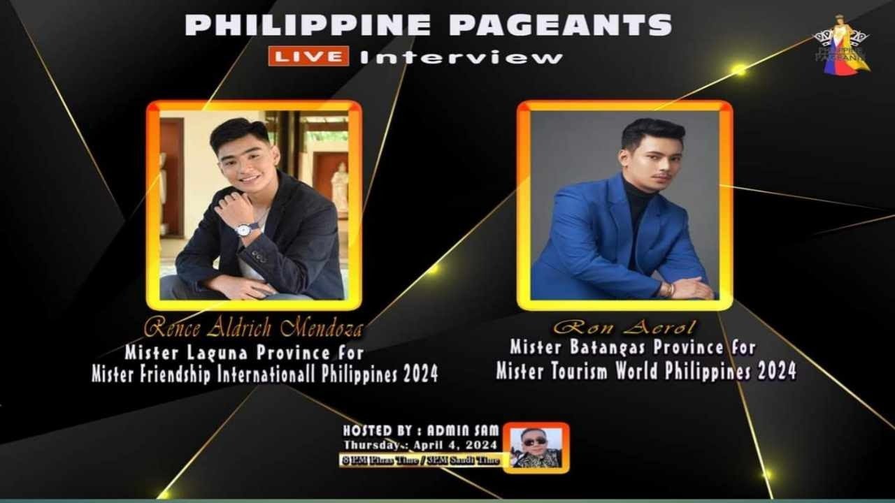 Mister Laguna Province Rence Aldrich Mendoza and Mister Batangas ...