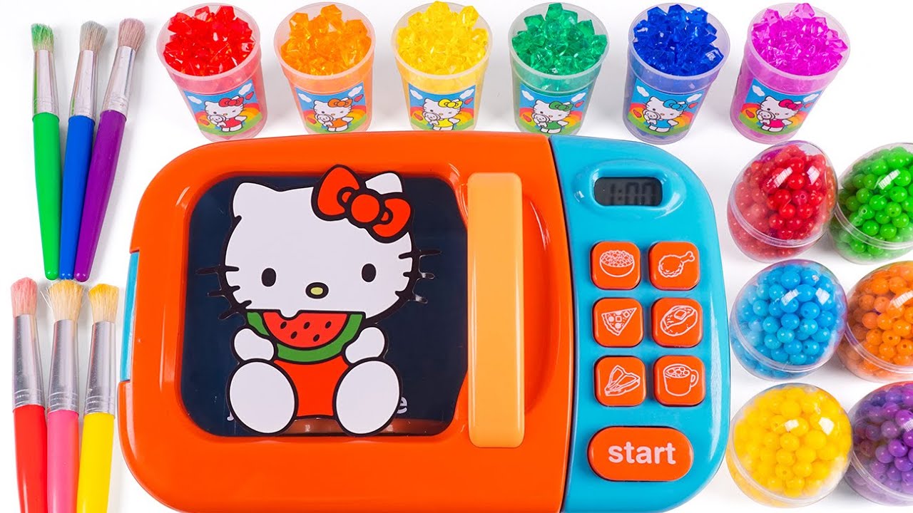 Hello Kitty & Microwave Mixing Random Cute Slime | Rainbow Pinkfong ...