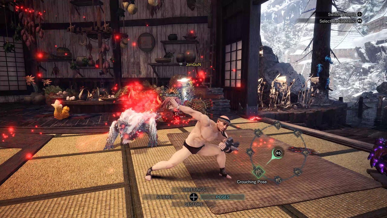 MHW Monster pet mod and manly cute pose - YouTube