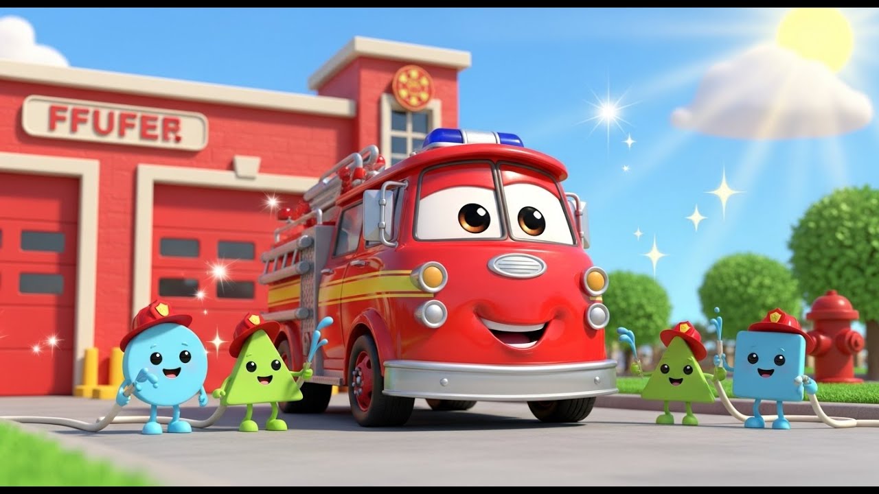 Learn Shapes at the Fire Station | Nursery Rhyme Song for Kids - YouTube
