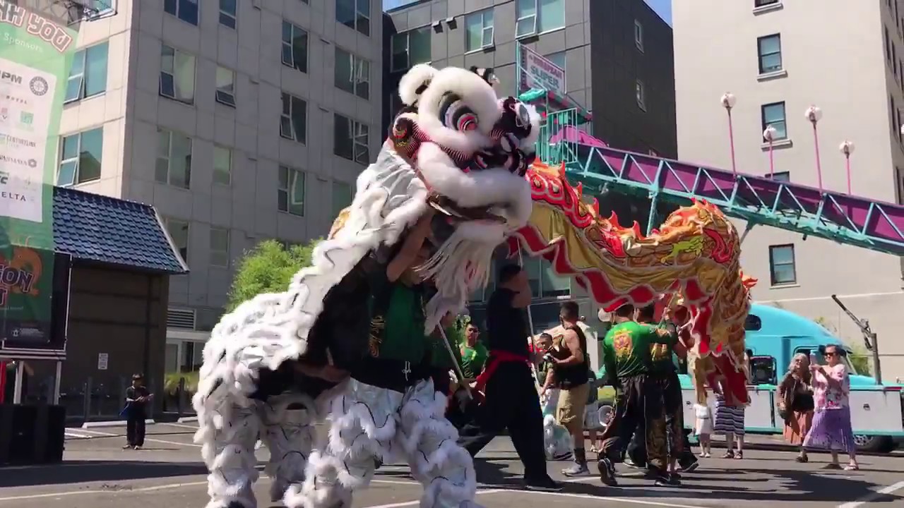 Lion & Dragon Dance @ Seattle Chinatown Dragon Fest 2017 - YouTube