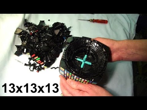 MoYu 13x13x13 *FULL DISASSEMBLY* & close look at parts (mega 13x13 ...
