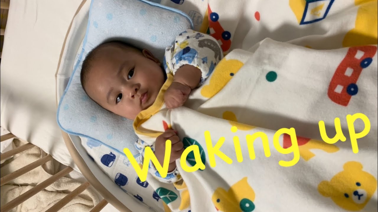Happy baby waking up - YouTube
