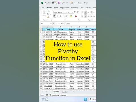How to use Pivotby Function in Excel | #excel #exceltips #computertips - YouTube
