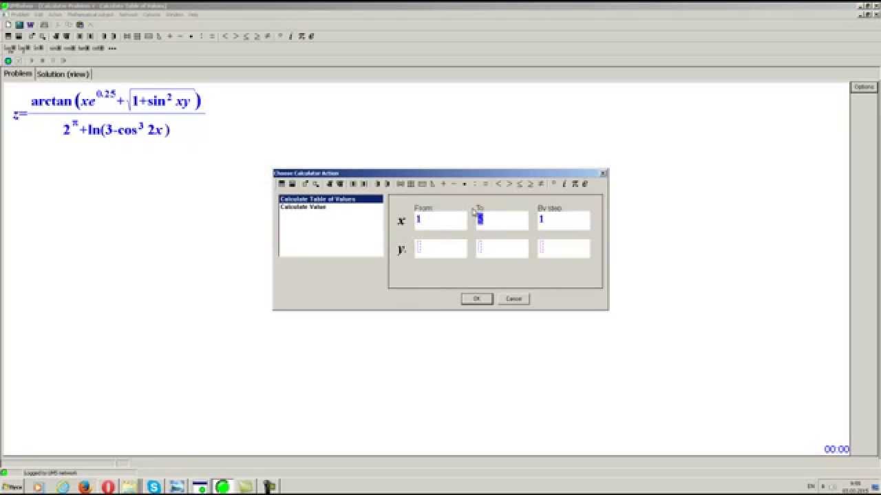 Universal Math Solver (builds a table of function values) - YouTube