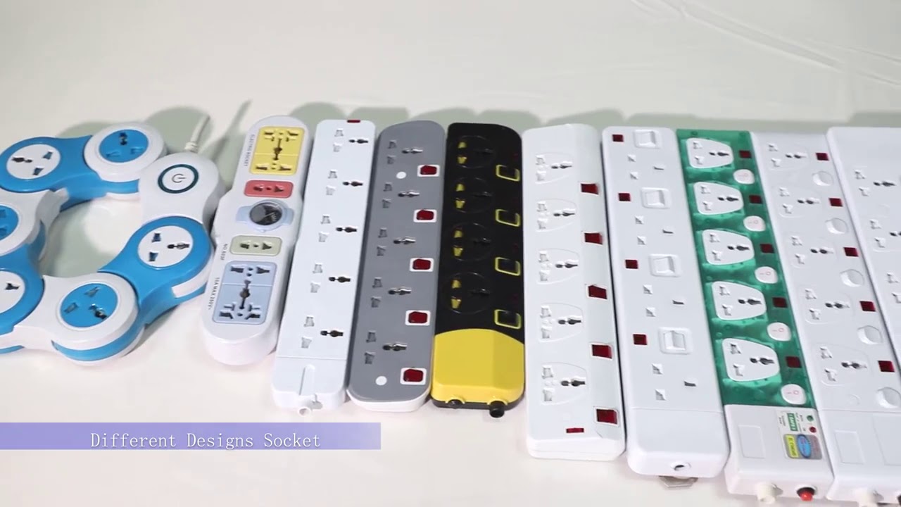 Universal Multi Plug Power Extension Socket Factory - YouTube