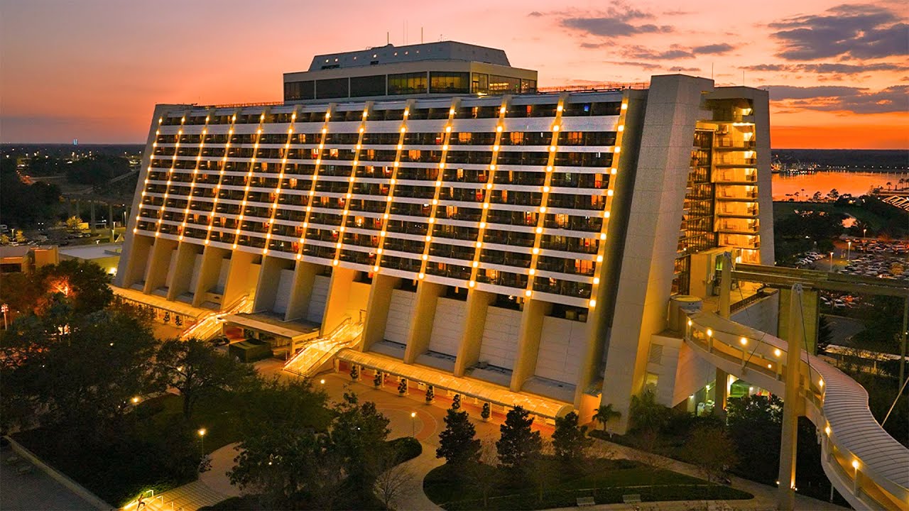 Sunset over Disney's Contemporary Resort - View & Ambience from Bay ...